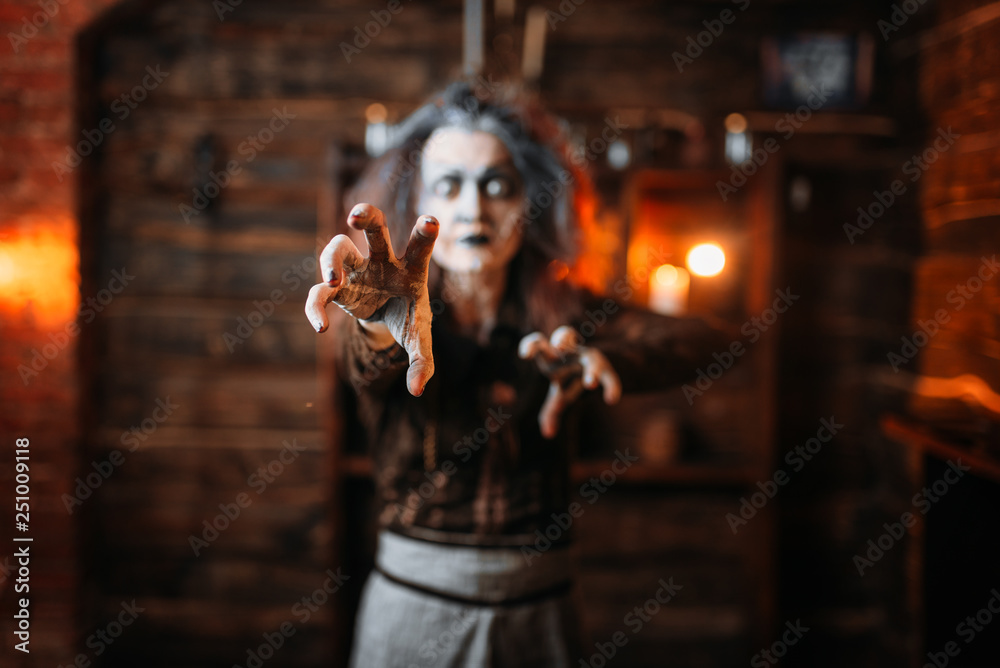 Scary witch hands out, front view Stock Photo | Adobe Stock