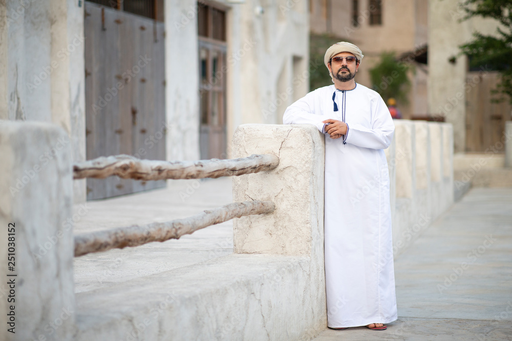 Arab Man in old Al Seef area of Dubia, United Arab Emirates Stock Photo ...