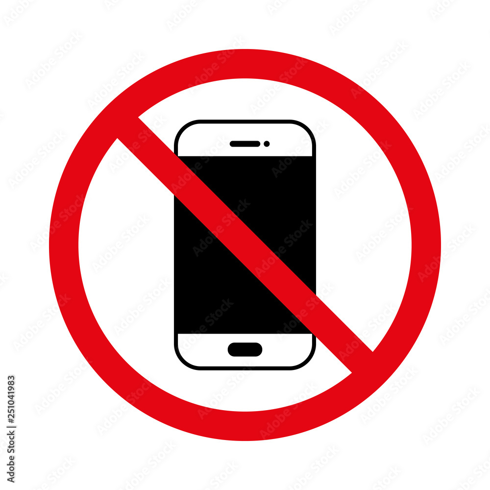 Smartphone verboten - Schild - Piktogramm Stock-Vektorgrafik | Adobe Stock