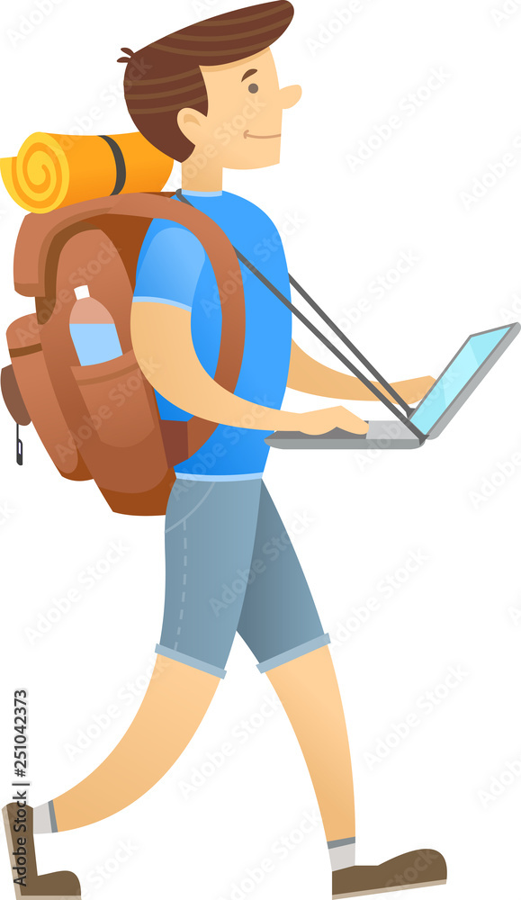 travel blogger vector illustration Stock Vector | Adobe Stock