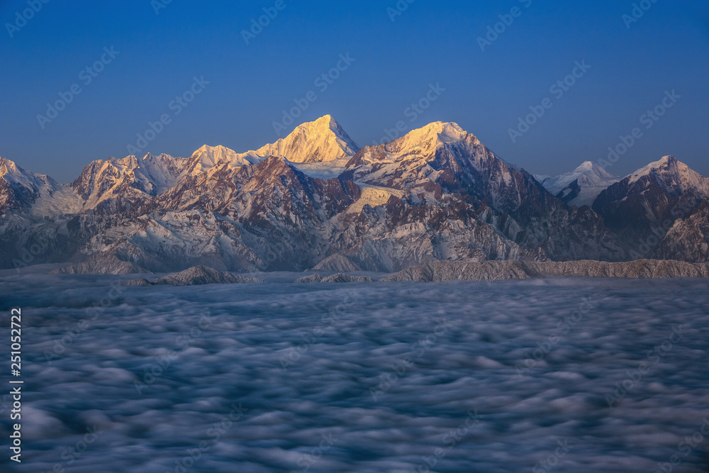 Minya Konka (Mount Gongga) view from Niubeishan Cattle Back Mountain in ...