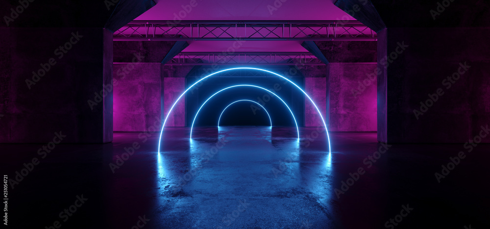 Sci Fi Circle Neon Glowing Fluorescent Laser Alienship Stage Dance ...