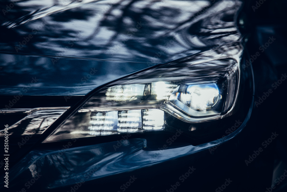 Matrix led headlight of the modern vehicle Stock Photo | Adobe Stock