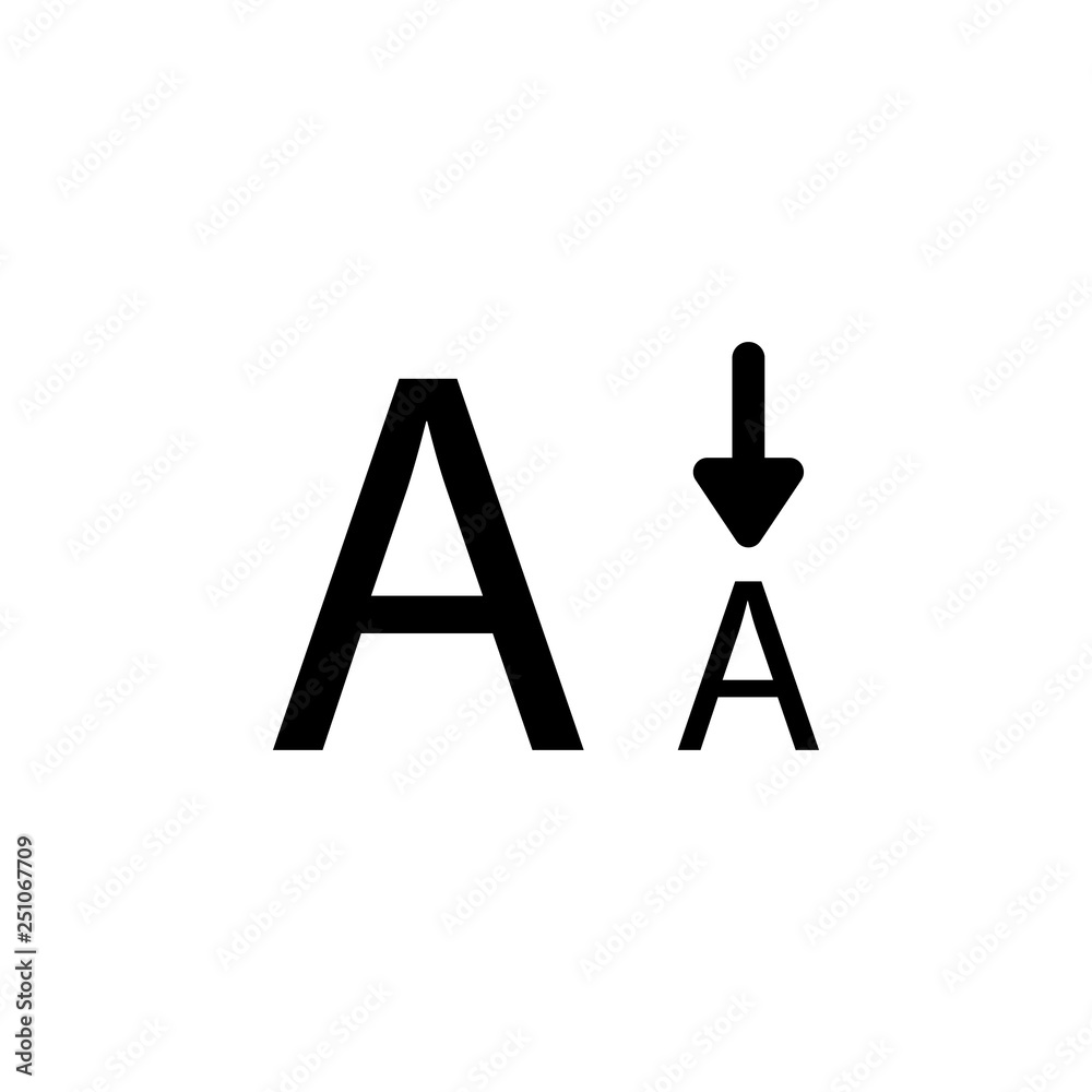 Font, letter smaller size icon. Signs and symbols can be used for web ...
