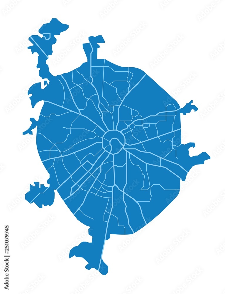Map of Moscow Stock Vector | Adobe Stock