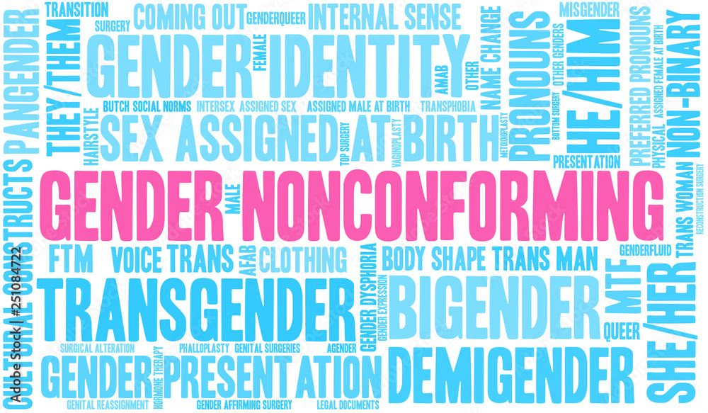 Gender Nonconforming Word Cloud on a white background. Stock Vector ...