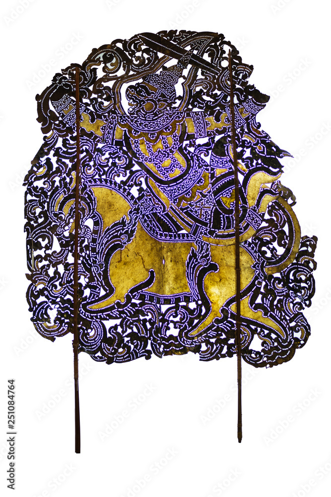Thai ancient shadow play, Shadow puppet characters from Ramakien ...