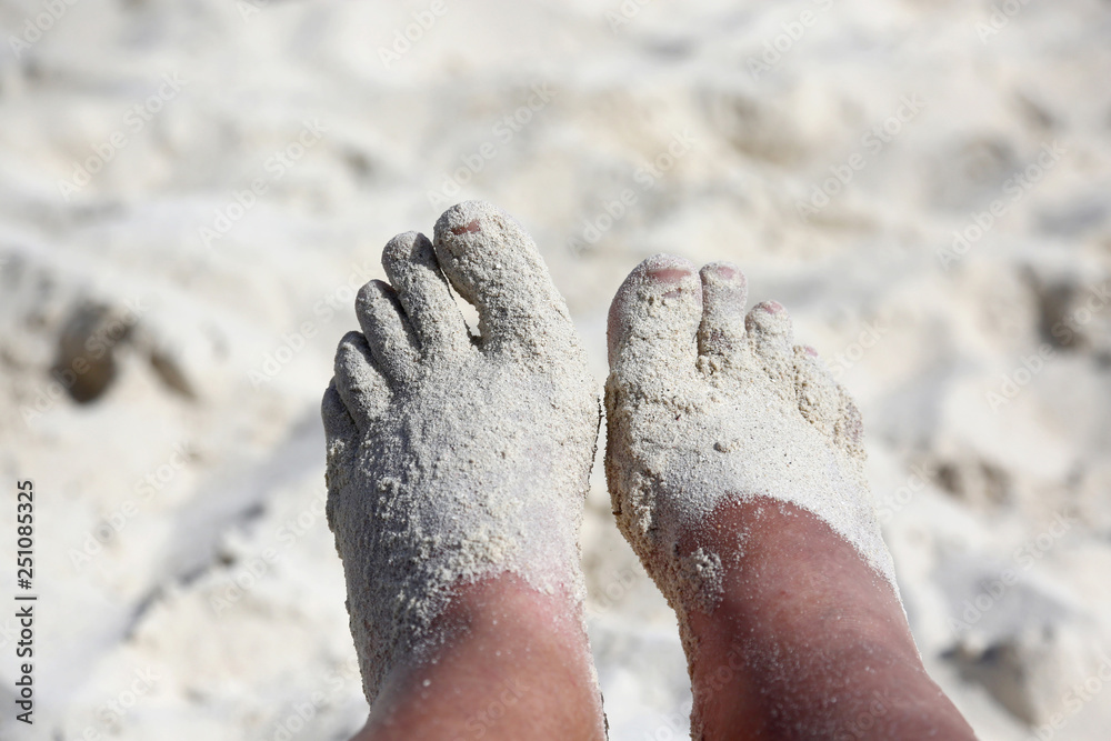 Sandy toes on Jost Van Dyke in the British Virgin Islands Stock Photo ...