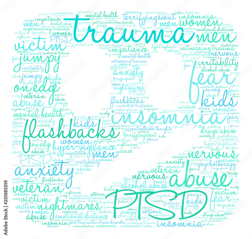 Trauma Word Cloud on a white background. Stock Vector | Adobe Stock