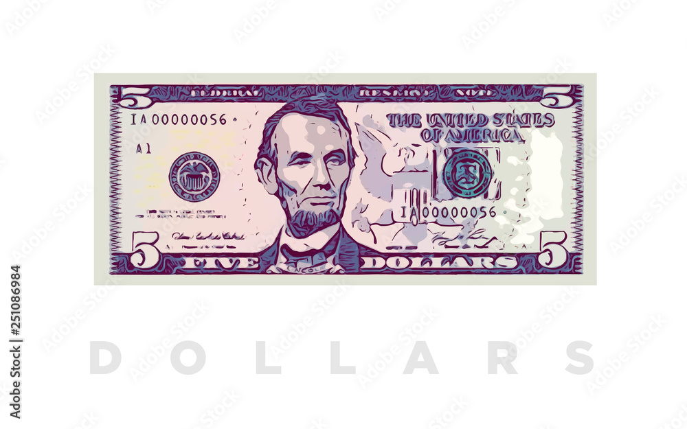 5 Dollar Bill Clip Art