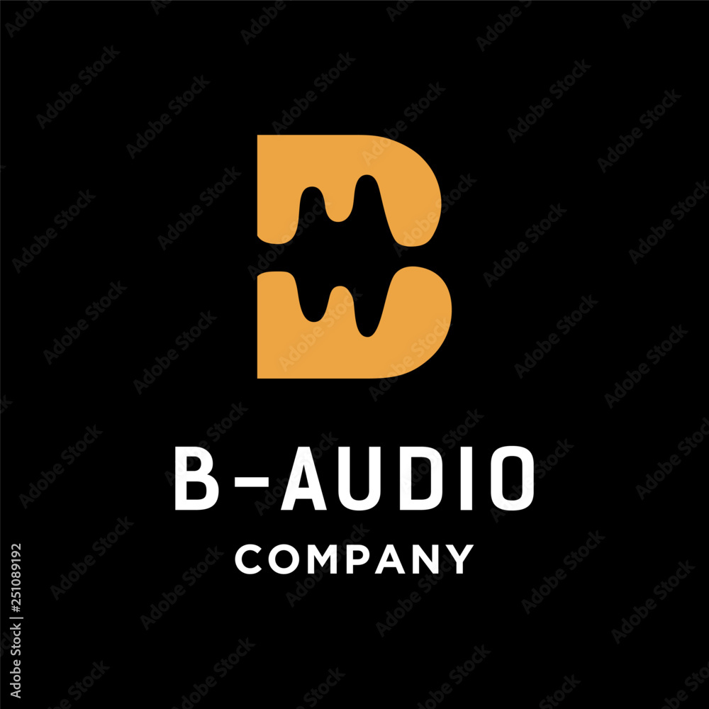 letter B initial with audio beat symbol logo icon vector template Stock ...