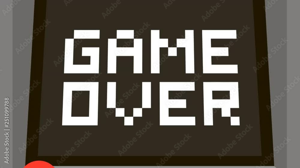 Pixel art Game Over Message on Arcade Machine Screen. Motion Design ...