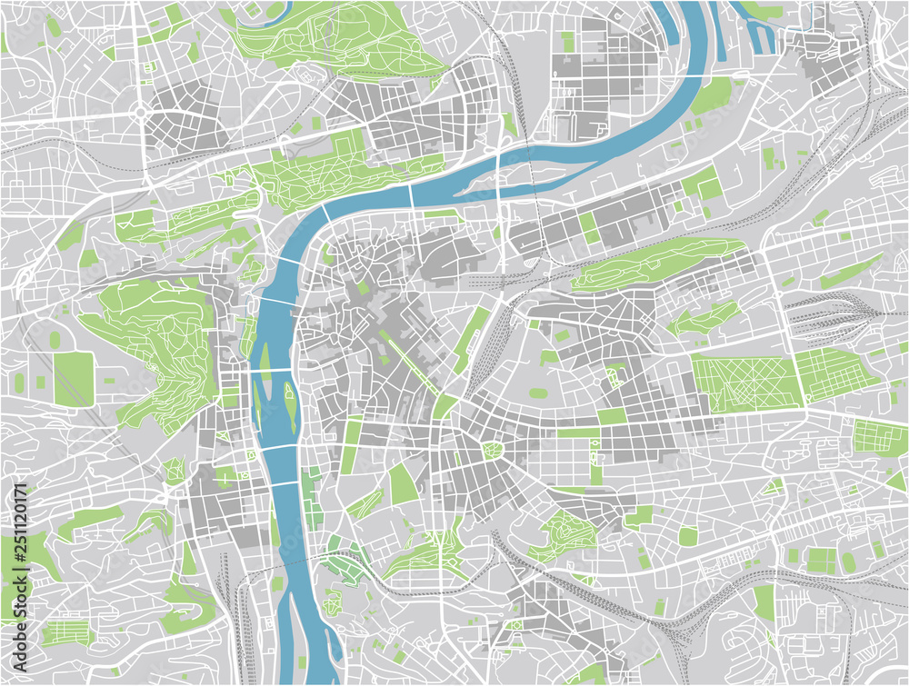 Vector city map of Prague with well organized separated layers. Stock ...