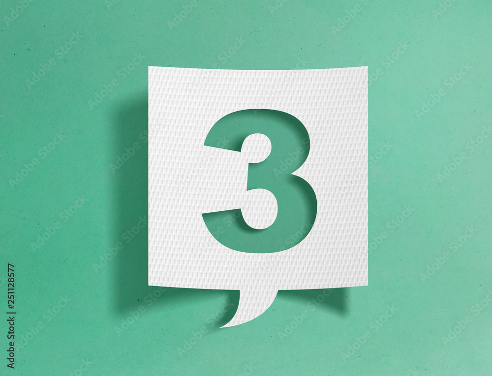 Speech bubble with number 3 Stock Photo | Adobe Stock