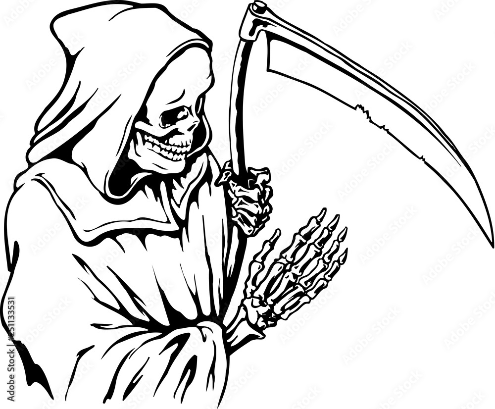 Grim Reaper Vector Illustration vector de Stock | Adobe Stock