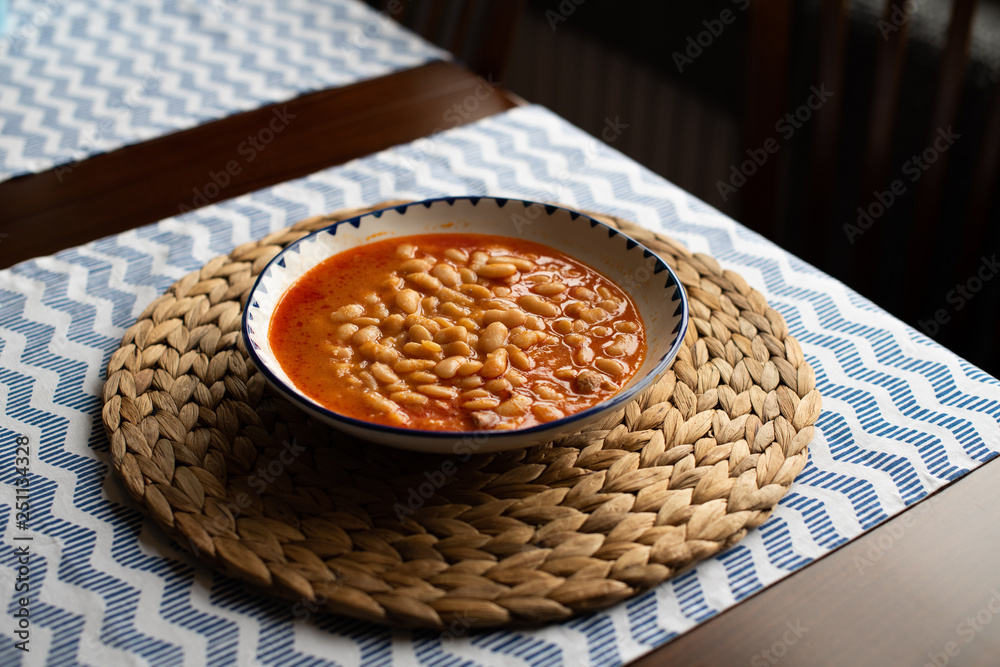 kurufasulye aka baked white beans, traditional turkish food Stock Photo ...