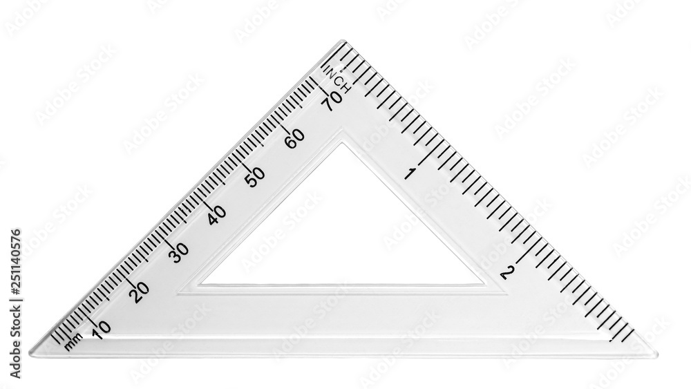 Transparent triangle isolated on white background, with clipping path ...