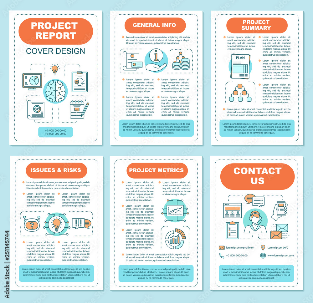 Project report brochure template layout Stock Vector | Adobe Stock