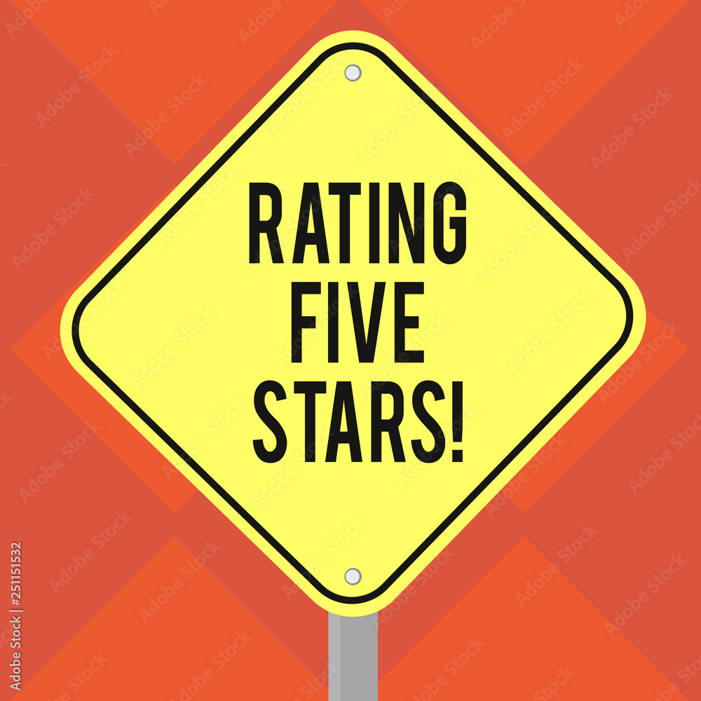 Handwriting text writing Rating Five Stars. Concept meaning indicating ...