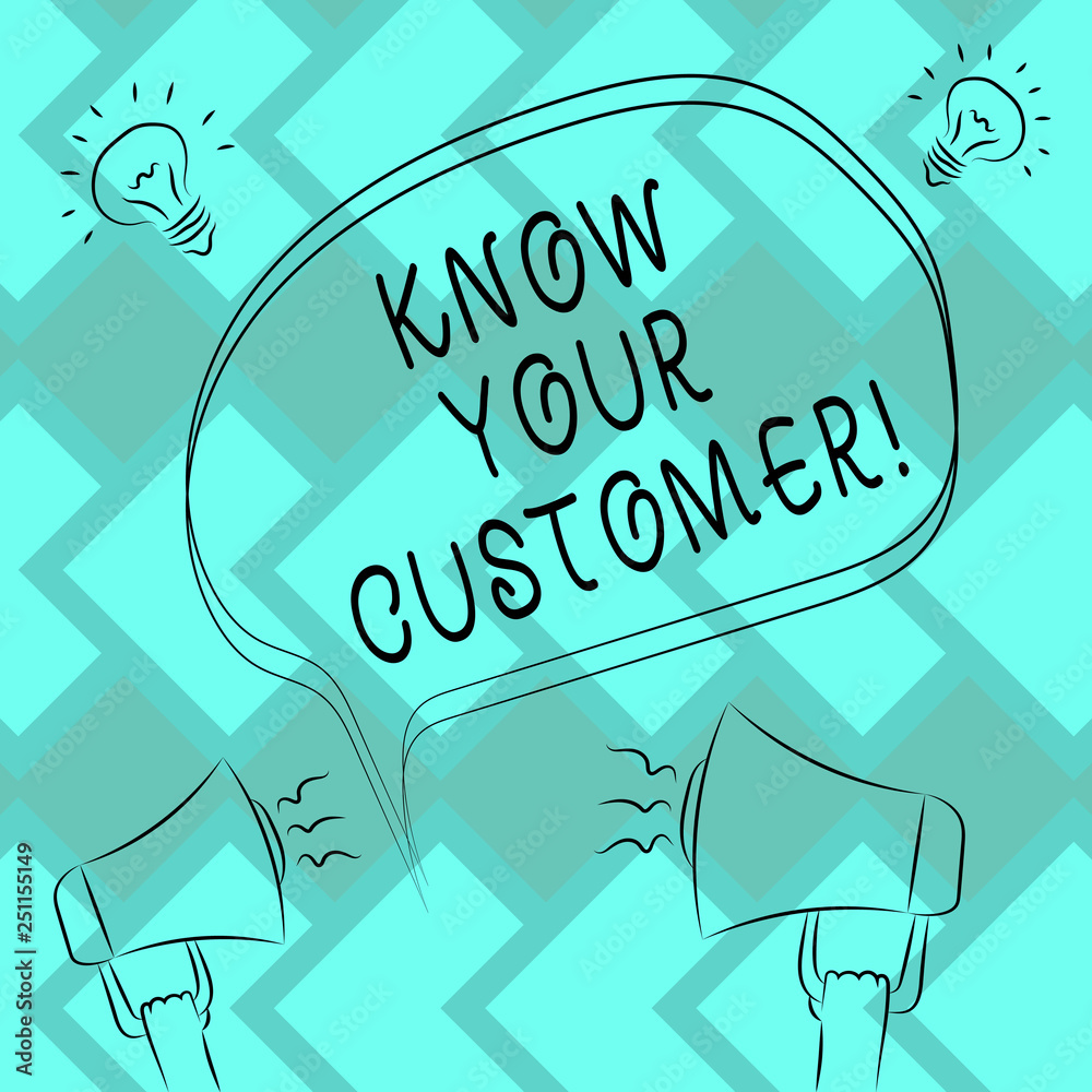 Text sign showing Know Your Customer. Conceptual photo verifying ...