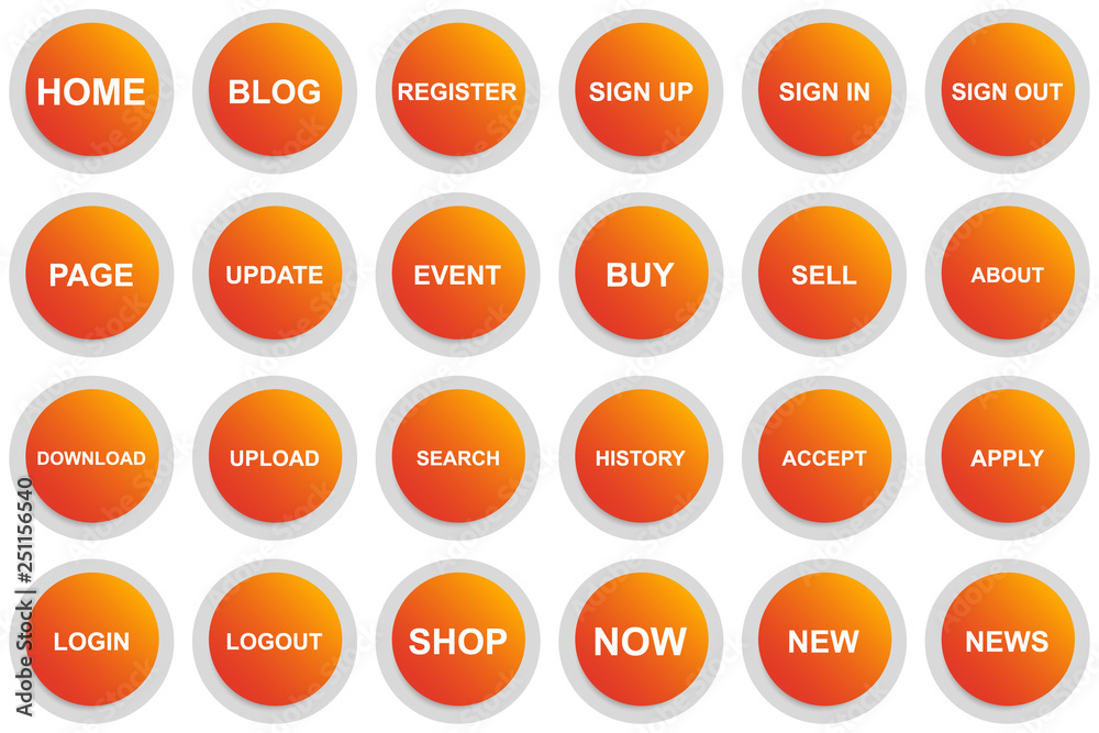 Circle menu button for website or app. using orange color for ...