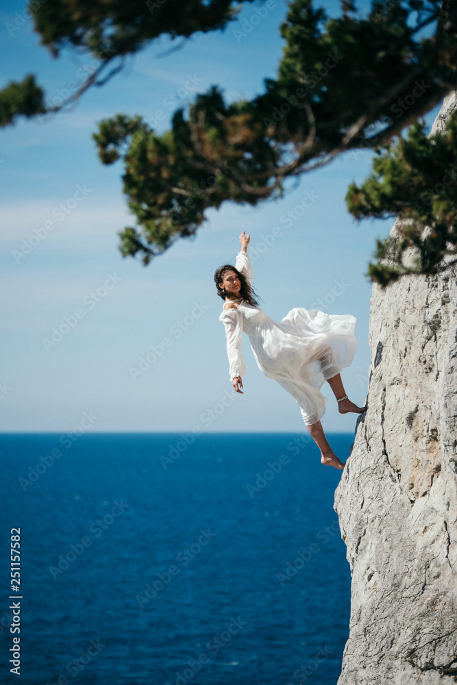 Girl Falling Off Cliff