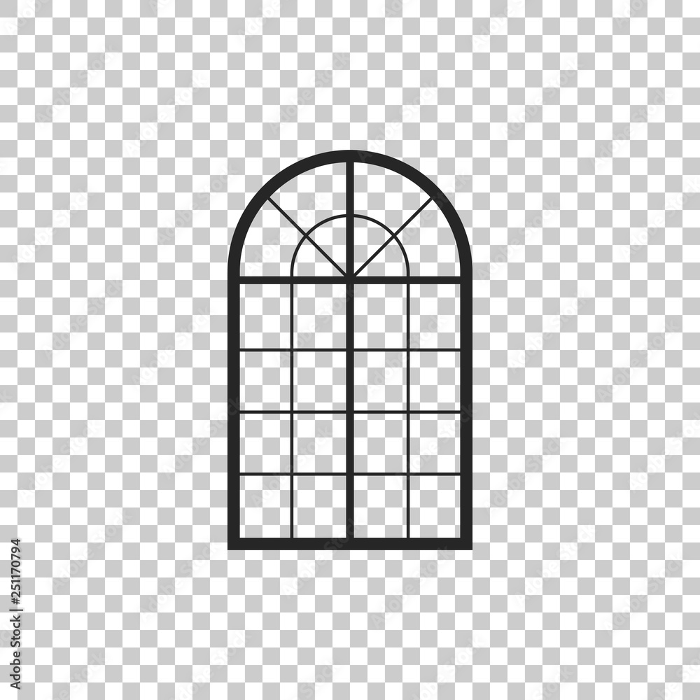 Arched window icon isolated on transparent background. Flat design ...