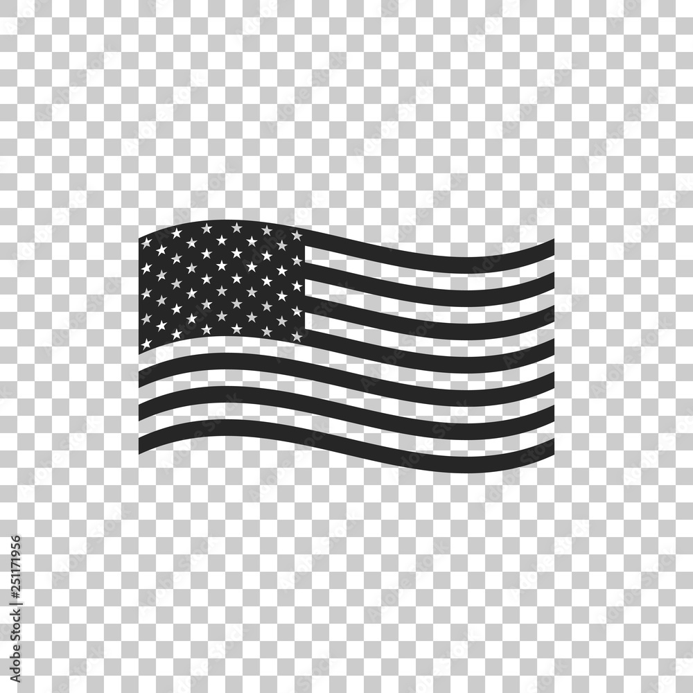 American flag icon isolated on transparent background. Flag of USA ...