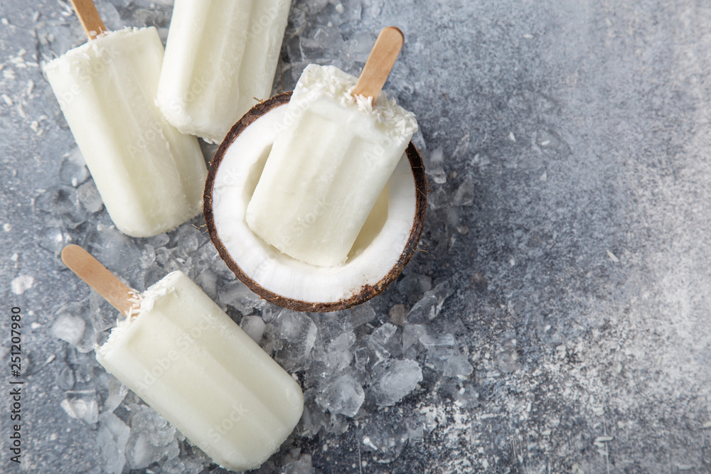 coconut ice cream popsicles Stock Photo | Adobe Stock