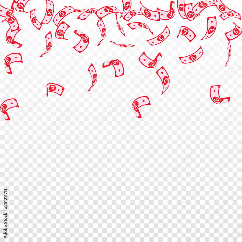 British pound notes falling. Sparse GBP bills on t Stock Vector | Adobe ...