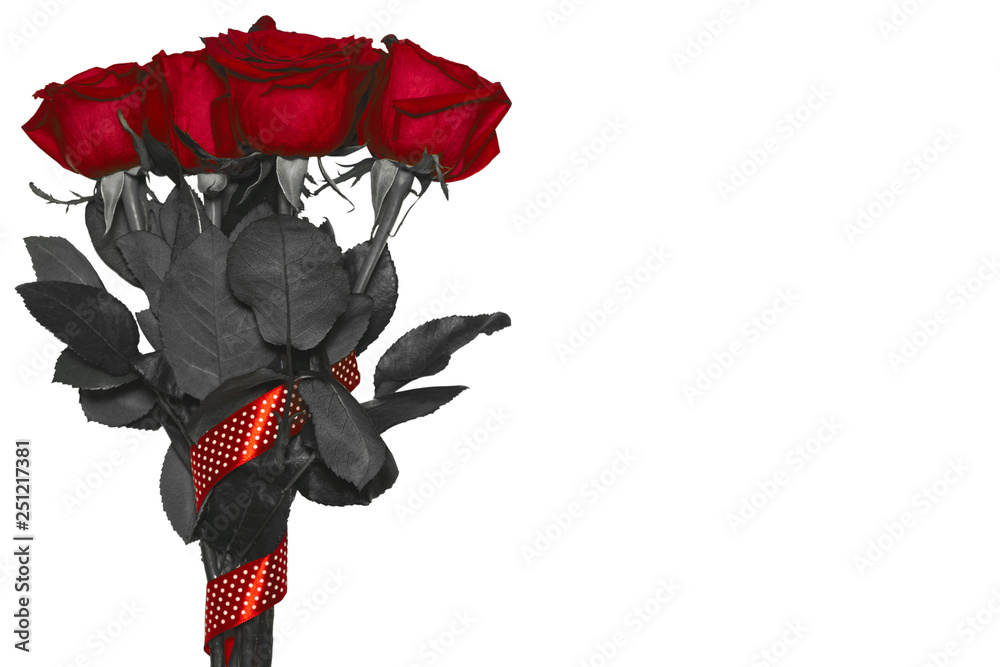 Black White And Red Roses Background