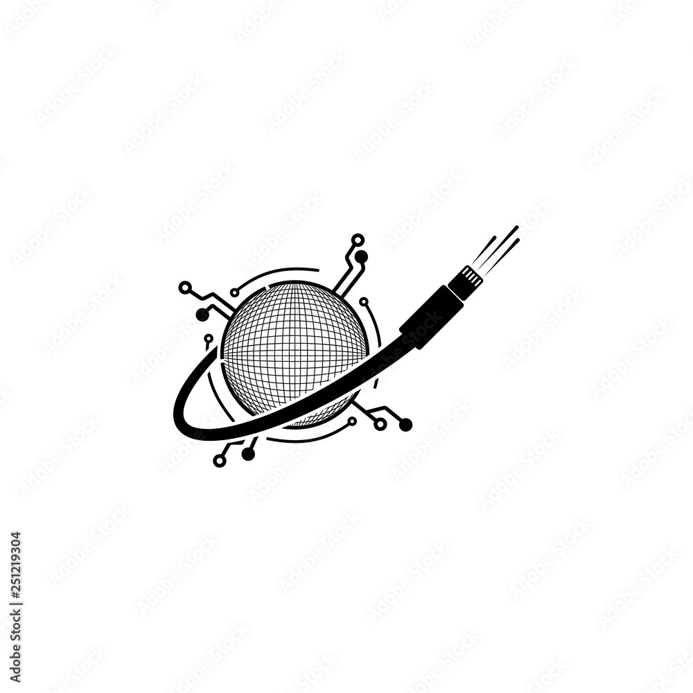global fiber optic icon. Element of internet connection icon. Premium ...