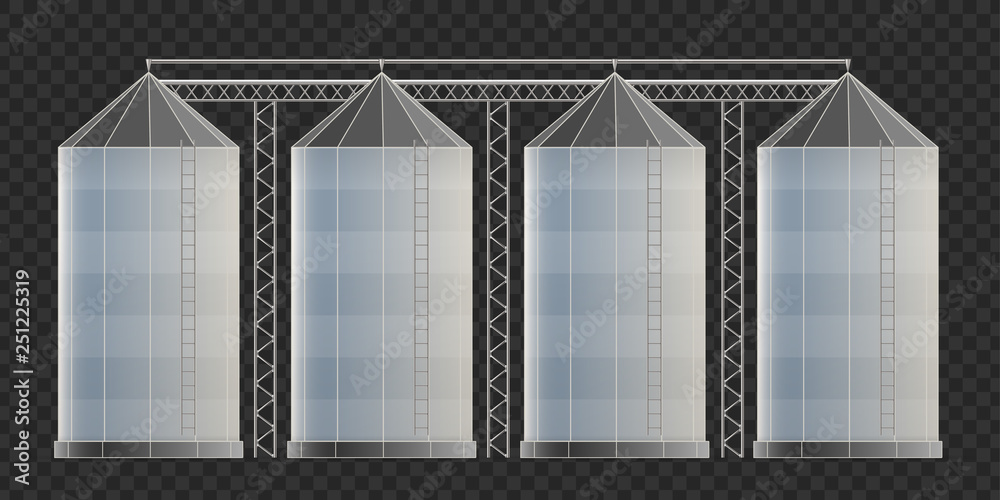 Creative vector illustration of agricultural silo storehouse for grain ...