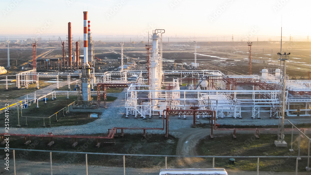 oil refinery. Equipment for primary oil refining Stock Photo | Adobe Stock