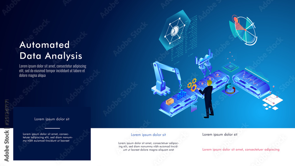 Automated Data Analysis concept vector illustration Stock Vector ...