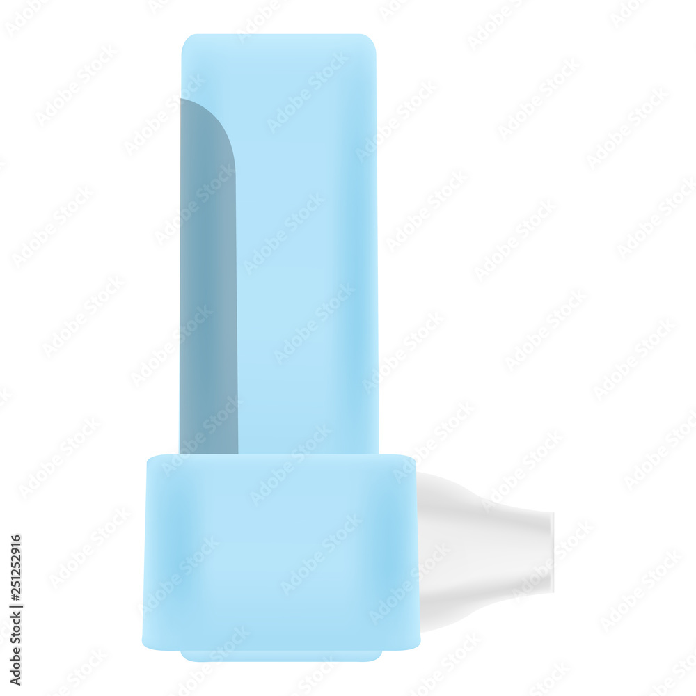 Asthma inhaler icon. Realistic illustration of asthma inhaler vector ...