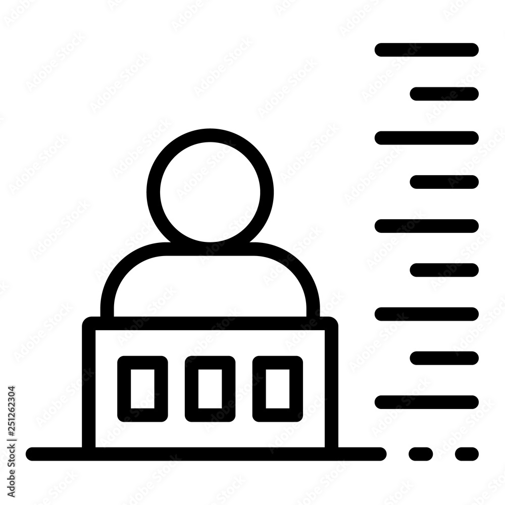 Prison photo height icon. Outline prison photo height vector icon for ...