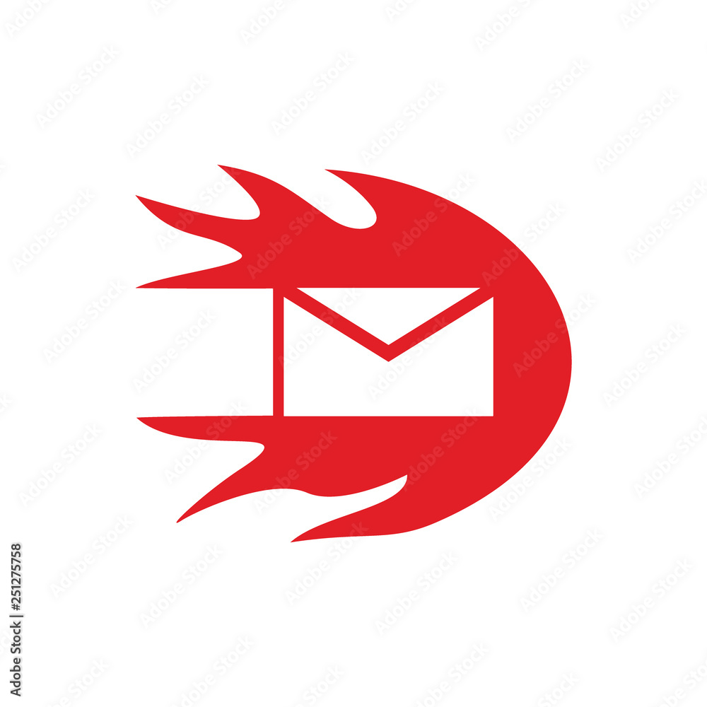 mail envelope with fire speed logo icon vector template Stock Vector ...