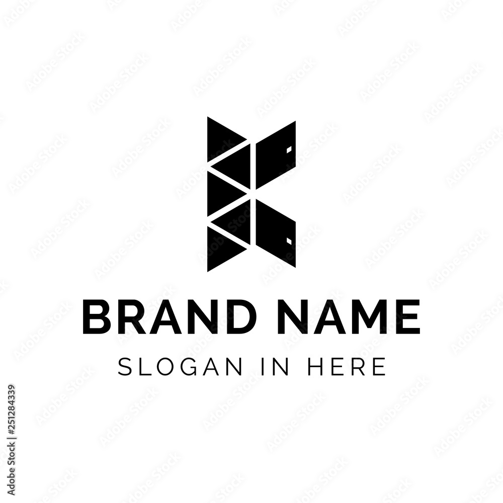 K letter with door of cabinet logo template Stock Vector | Adobe Stock