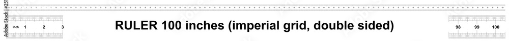 Ruler 100 inches imperial. The division price is 1/32 inch. Ruler ...