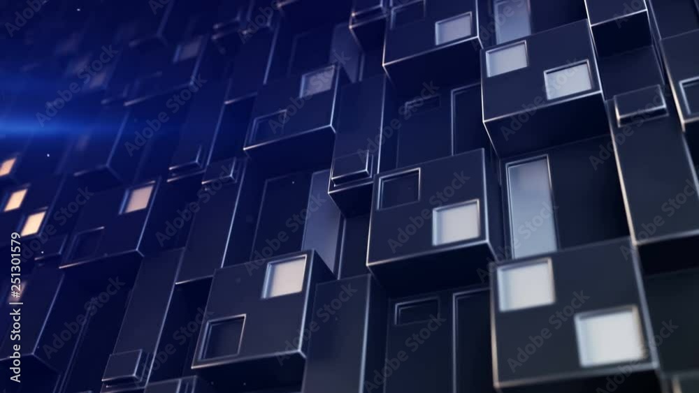 Futuristic technology panel with cubic clusters. Abstract sci-fi ...