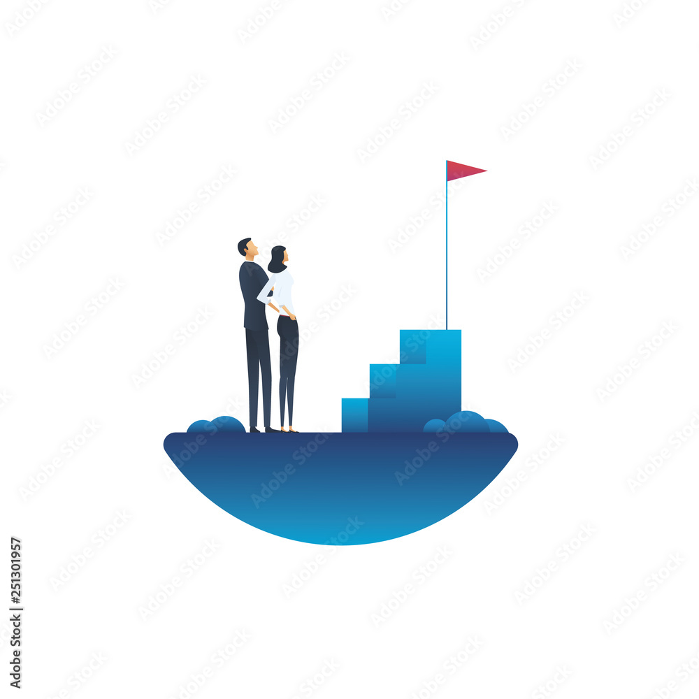 Business goals and objectives vector concept. Symbol of growth ...