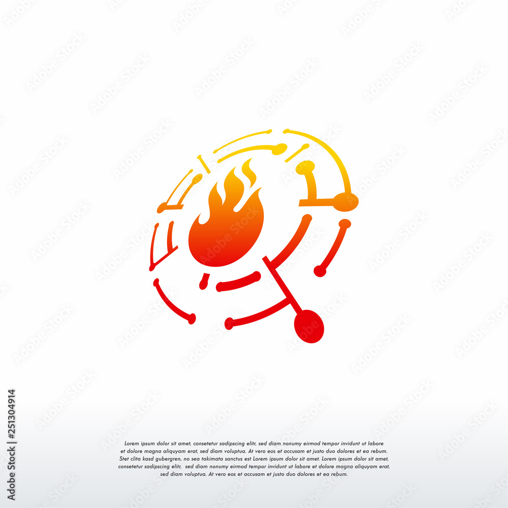 Fire Technology logo designs concept vector, Spirit logo symbol Stock ...