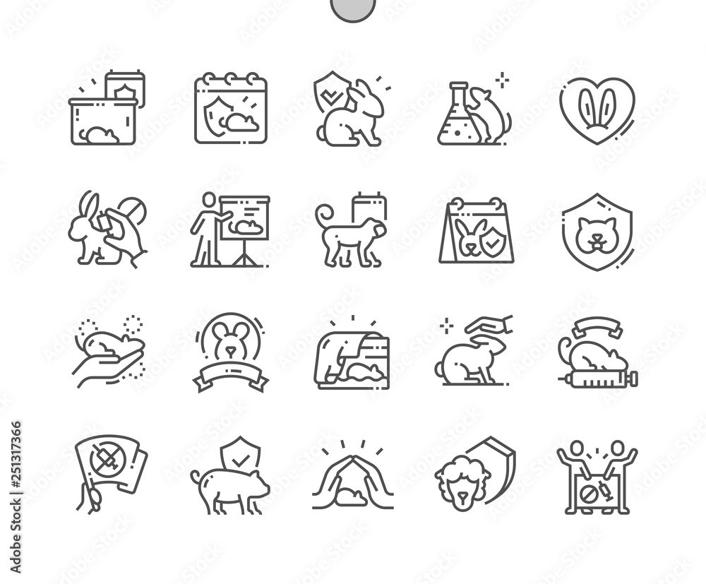 World Day for Laboratory Animals Well-crafted Pixel Perfect Vector Thin ...