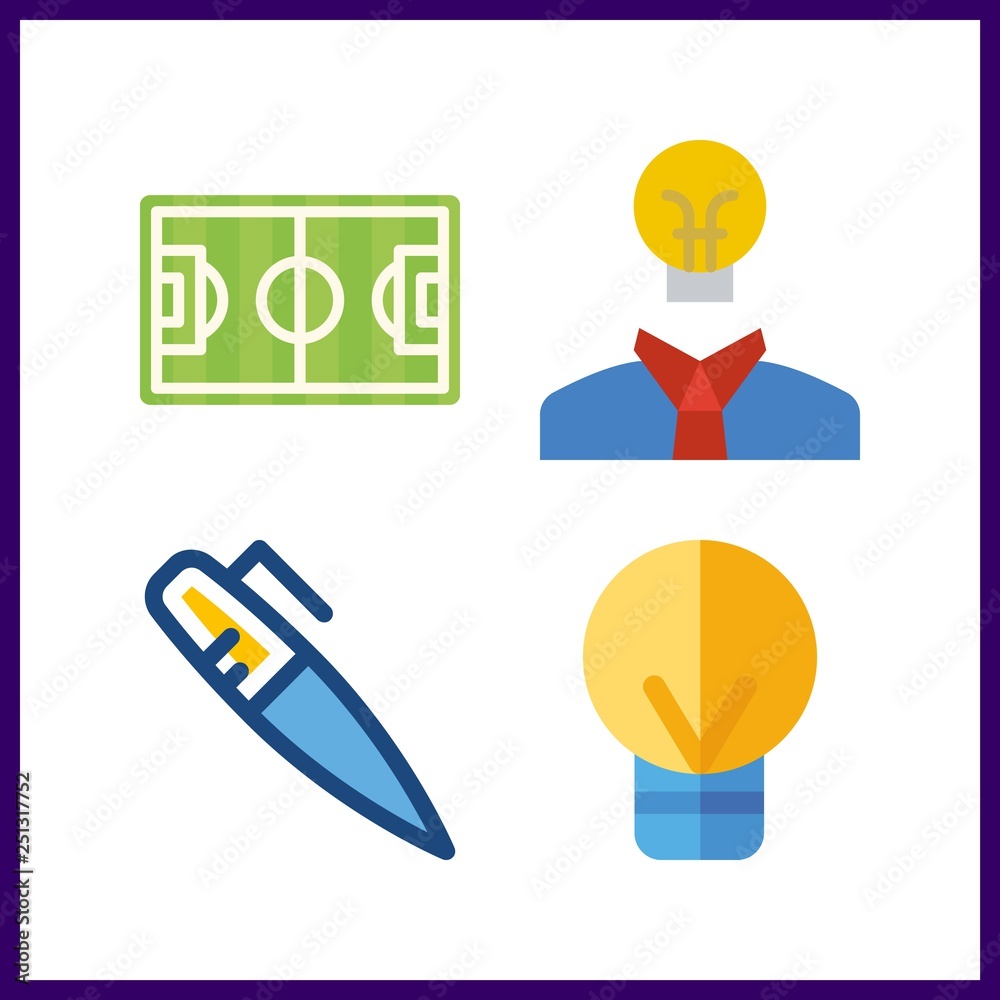 Vetor de 4 ball icon. Vector illustration ball set. idea and soccer ...