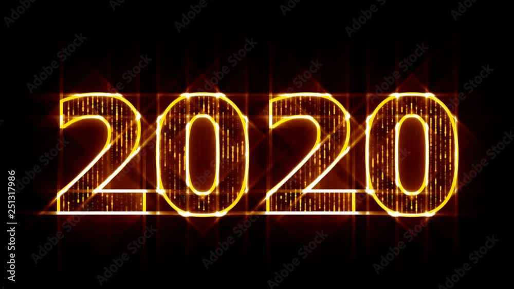 2020,Neon light alphabet, glowing font Stock Video | Adobe Stock