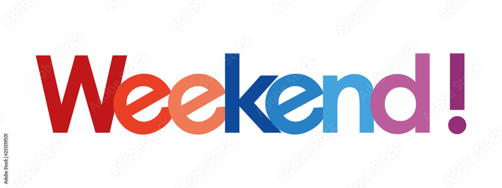 weekend text in white background Stock Vector | Adobe Stock