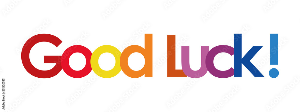 good luck text in white background Stock Vector | Adobe Stock