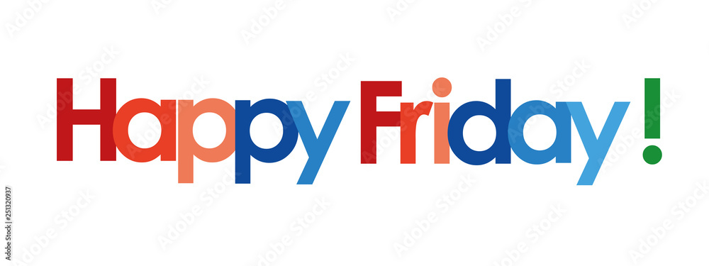 happy friday text in white background Stock Vector | Adobe Stock
