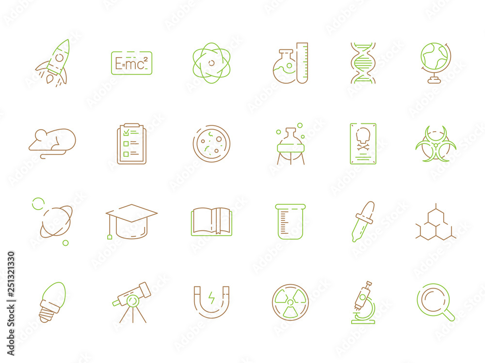 Science colored icon. Chemical experiment scientific lab biological ...